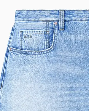 Armani Exchange Oversized Fit 5 Pockets Denim Pant In Washed Cotton
