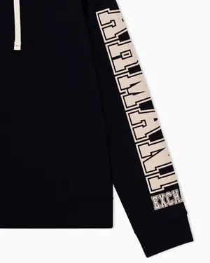 Armani Exchange Sweatshirt In French Terry With Ribbed Details - Black