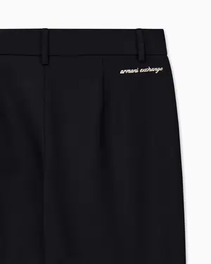 Armani Exchange Regular Fit Trousers In Viscose And Wool