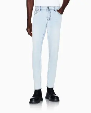 Armani Exchange Slim Fit 5 Pockets Pant Washed Cotton-blend Denim