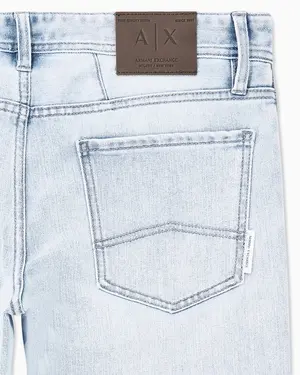 Armani Exchange Slim Fit 5 Pockets Pant Washed Cotton-blend Denim