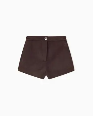 Armani Exchange Regular Fit Shorts Wool Blend - Brown