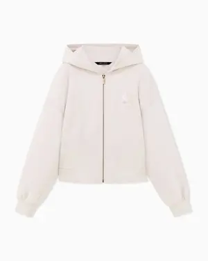 Armani Exchange Stretch Viscose Zip-up Sweatshirt - Beige