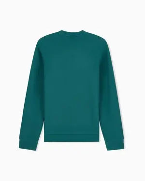 Armani Exchange Sweatshirt In Bonded Stretch Cotton Piquet - Green