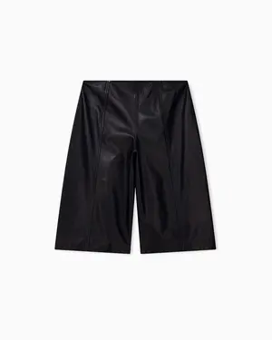 Armani Exchange Regular Fit Trousers In Semi-aniline Leather