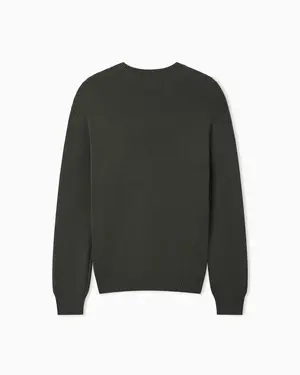Armani Exchange Crew Neck Sweater With Embroidered Logo - Grey