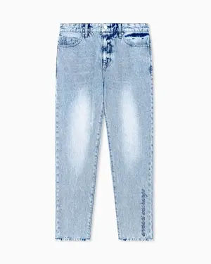 Armani Exchange Boyfriend Fit 5-pocket Pants Rigid Cotton Denim - Blue