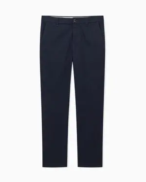 Armani Exchange Cotton Poplin Chino Trousers - Blue