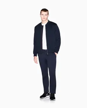 Armani Exchange Cotton Poplin Chino Trousers - Blue