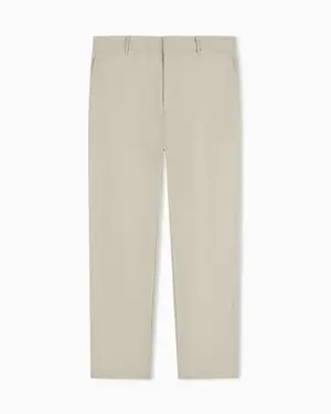 Armani Exchange Classic Trousers In Cotton Blend Tailored Line - Beige