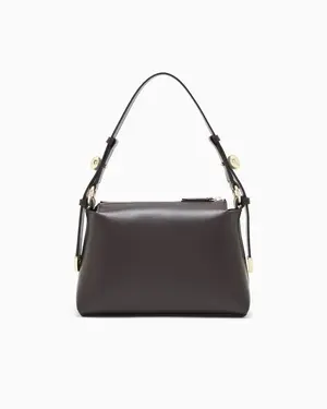 Armani Exchange Shoulder Bag In Coated Fabric - Brown