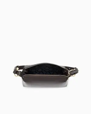 Armani Exchange Shoulder Bag In Coated Fabric - Brown