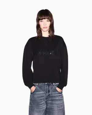 Armani Exchange Sweatshirt Stretch Viscose Scuba - Black