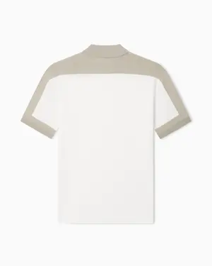 Armani Exchange Linen And Cotton Knitted Polo Shirt