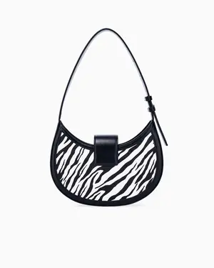 Armani Exchange Hobo Shoulder Bag In Coated Fabric