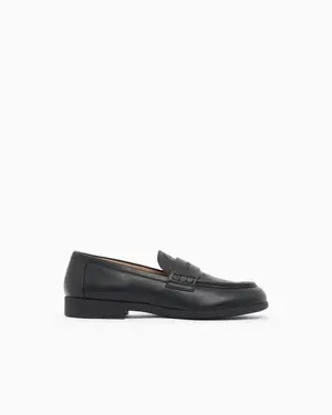 Armani Exchange Formal Loafer With Regular Fit And A Rubber Sole - Black