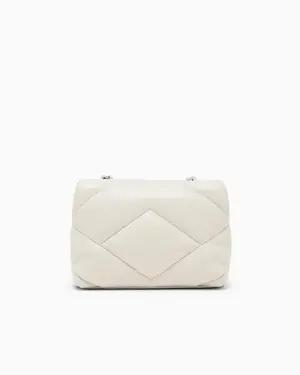 Armani Exchange Padded Quilted Chain Strap Mini Bag - White