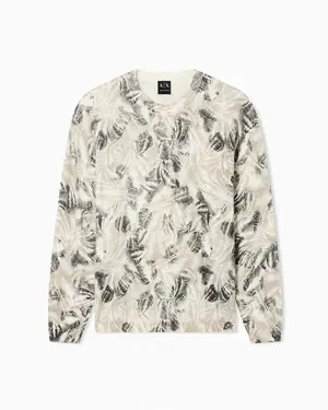 Armani Exchange Printed Cotton Crewneck Sweater