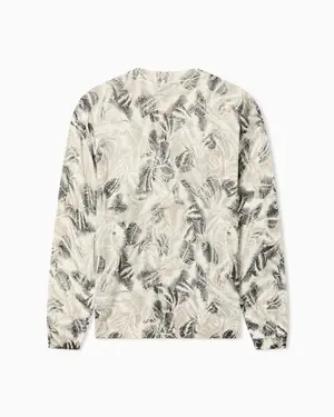 Armani Exchange Printed Cotton Crewneck Sweater