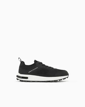 Armani Exchange Sneakers In Knit With Rubber Sole - Black