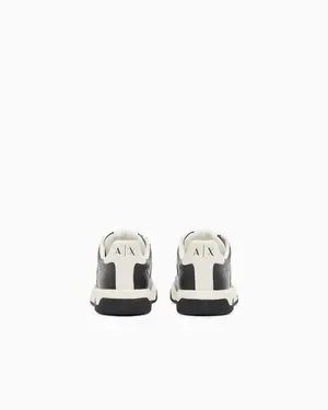 Armani Exchange Sneakers In Leather And Suede With Rubber Sole - Black