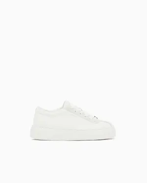 Armani Exchange Low Top Sneakers With Suede Panelling - White