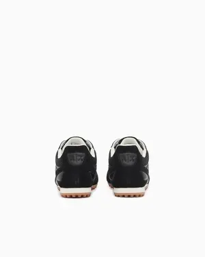Armani Exchange Low Top Sneakers In Mesh And Suede With Rubber Sole