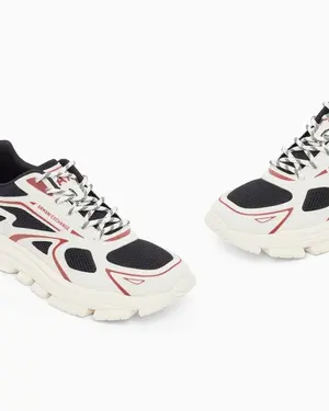 Armani Exchange Sneakers In Mesh With Metallic Details