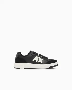 Armani Exchange Sneakers In Suede And Mesh With A Rubber Sole - Black