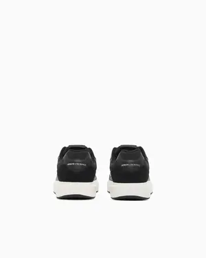 Armani Exchange Sneakers In Suede And Mesh With A Rubber Sole - Black