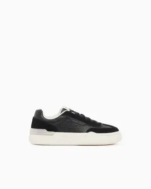 Armani Exchange Sneakers With Suede Inserts - Black