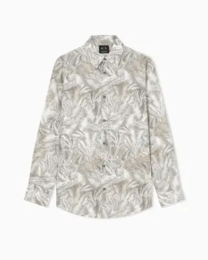 Armani Exchange Oversized Cotton Shirt - Beige