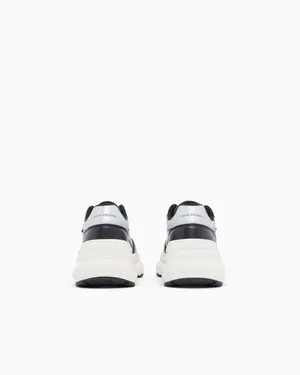 Armani Exchange Nappa Pillow & Metal Suede Sneakers