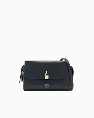 Armani Exchange Crossbody Messenger Bag In Coated Fabric - Black