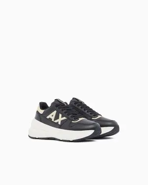 Armani Exchange Sneakers With Metallic Details And Rubber Sole