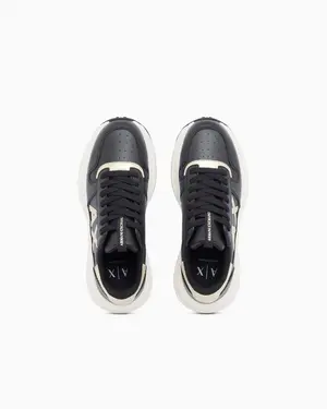 Armani Exchange Sneakers With Metallic Details And Rubber Sole