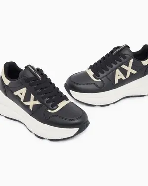 Armani Exchange Sneakers With Metallic Details And Rubber Sole