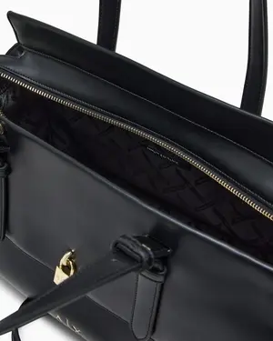 Armani Exchange Tote Shopping Bag In Coated Fabric