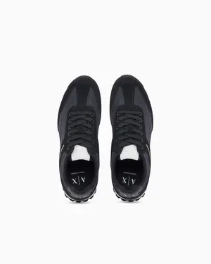 Armani Exchange Sneakers With All-over Print And Suede Inserts