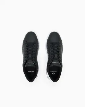 Armani Exchange Sneakers In Cotton Twill With Webbing - Black