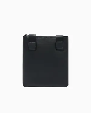 Armani Exchange Flat Crossbody Messenger Bag In Coated Fabric