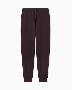 Armani Exchange Regular Fit Trousers Jersey Bonded Stretch Cotton - Brown