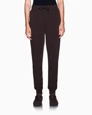Armani Exchange Regular Fit Trousers Jersey Bonded Stretch Cotton - Brown