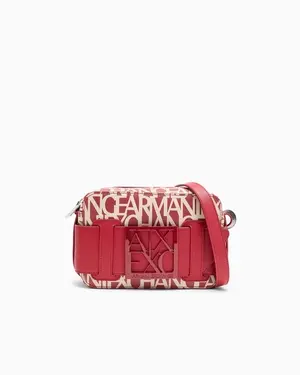 Armani Exchange Monogram Cotton Messenger Bag - Red