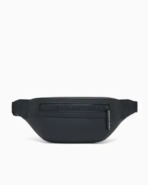 Armani Exchange Waist Bag In Coated Fabric - Black
