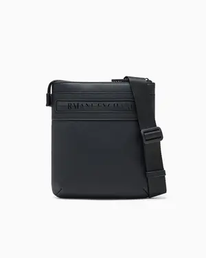 Armani Exchange Flat Crossbody Messenger Bag - Black