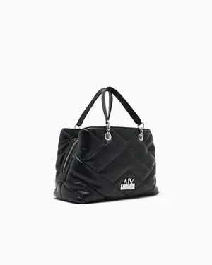 Armani Exchange Shopping Bag In Coated Fabric