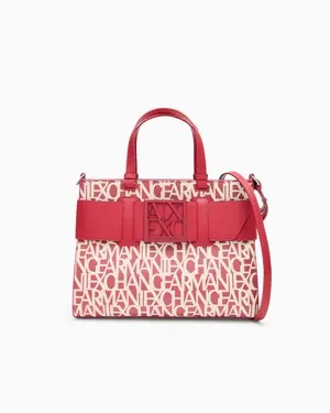 Armani Exchange Monogram Shopper Bag - Red