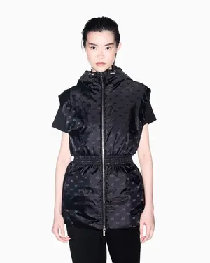 Armani Exchange Sleeveless Jacket In Recycled Nylon Jacquard