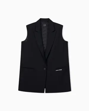 Armani Exchange Regular Fit Waistcoat Fabric Blend - Black